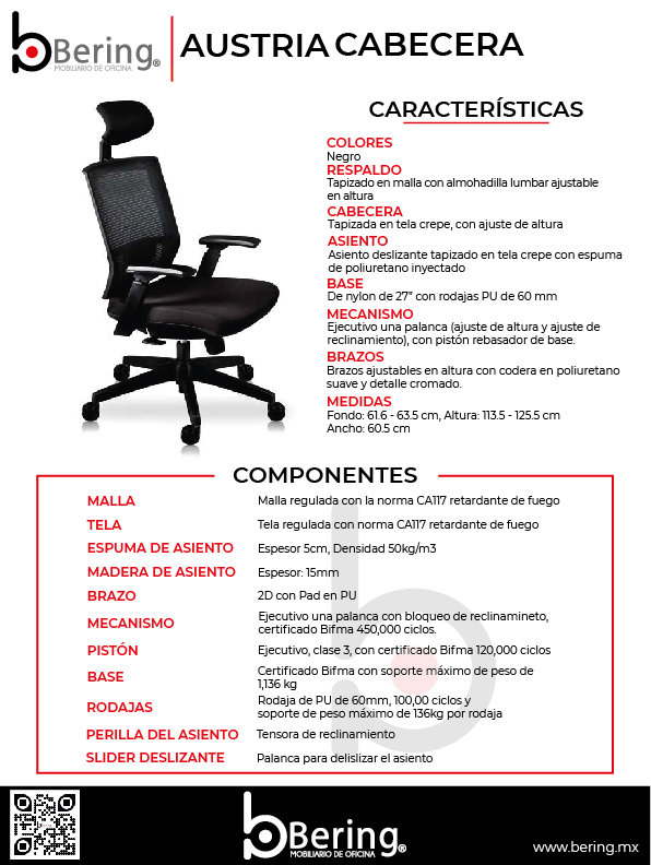 Austria Cabecera - Sillas de Escritorio Bering